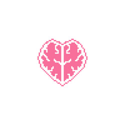 Rational love brain heart logo icon template Vector Image