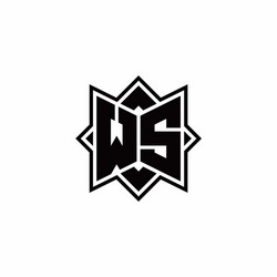 Ws monogram logo with shield shape design template