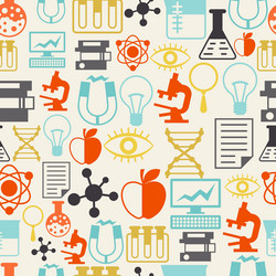 Science seamless pattern in flat design style Vector Image