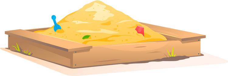 Wooden children sandbox for games Royalty Free Vector Image