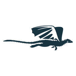 Dragon wing tail flying scales detailed silhouette