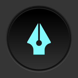 Round button icon ink bottle button banner Vector Image