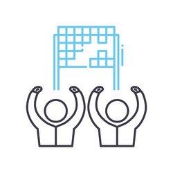 Cheer line icon outline symbol Royalty Free Vector Image