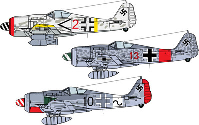 Focke-Wulf Fw 190 Camouflage Scheme Royalty Free Vector