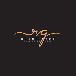 Simple signature logo for alphabet rg Royalty Free Vector