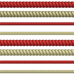 Set isolated hanging ropes with tassels Royalty Free Vector