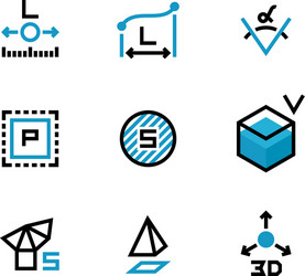 Square area icon arrows sign measuring land area Vector Image