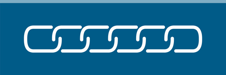 Chain link line on red background flat style Vector Image