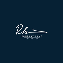 Initial letter rh logo - simple business Vector Image
