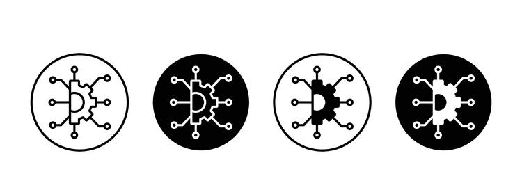 Integration icon set tech integrate system logo Vector Image