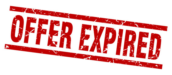 Square grunge red offer expired stamp Royalty Free Vector