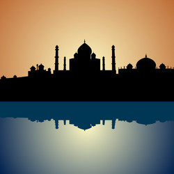 City at night with moon Royalty Free Vector Image