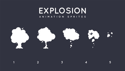 Cartoon sprite sheet of star explosion Royalty Free Vector