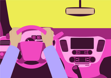 Human hands driving a car Royalty Free Vector Image