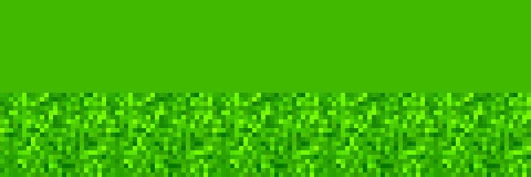 Pixel grass texture background green retro square Vector Image