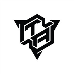 Ta letter logo monogram hexagon shape with Vector Image