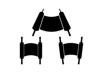 Jewish religious symbol black and white icon set Vector Image