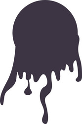 Circular form drip ink blot monochrome flat style Vector Image