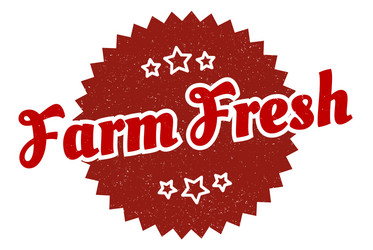 Farm fresh sign round vintage retro Royalty Free Vector