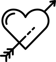 Heart abstract line icon simple style Royalty Free Vector