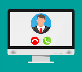 Incoming video call on smartphone Royalty Free Vector Image