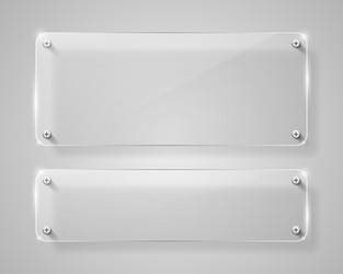 Realistic horizontal transparent glass frame with Vector Image