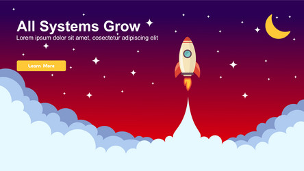 Start up simple rocket web design responsive Vector Image