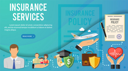 Insurance services banner Royalty Free Vector Image