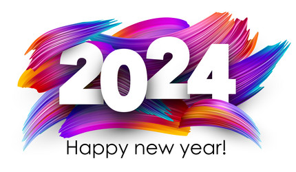 New year 2024 paper numbers for calendar header Vector Image