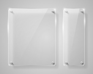 Realistic horizontal transparent glass frame Vector Image