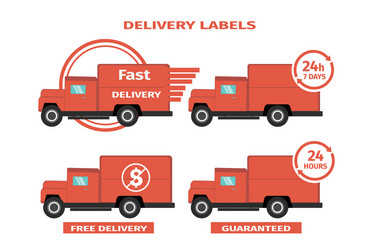 Red delivery truck on white background delivery Vector Image