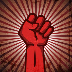 Raised hand with clenched fist Royalty Free Vector Image