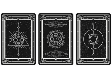 Tarot cards reverse side with esoteric and mystic Vector Image