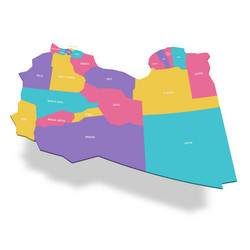 Libya political map of administrative divisions Vector Image