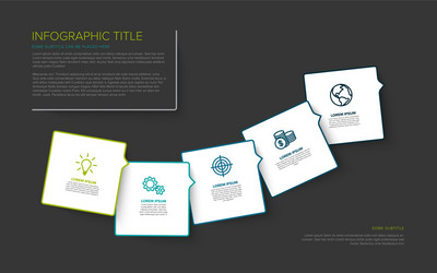 Five horizontal items elements template Royalty Free Vector