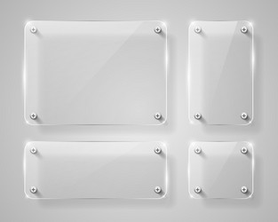 Realistic horizontal transparent glass frame with Vector Image