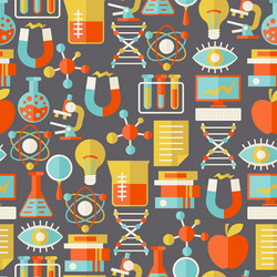 Science seamless pattern in flat design style Vector Image