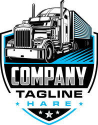 Semi Trailer Truck Logo Royalty Free Vector Image
