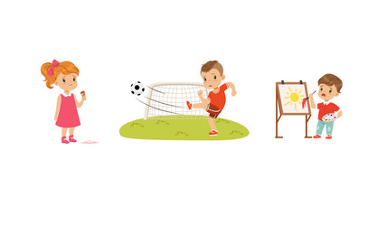 Frustrated kids experiencing their failures Vector Image