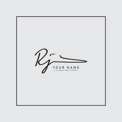 Initial letter rj logo hand drawn signature logo Vector Image