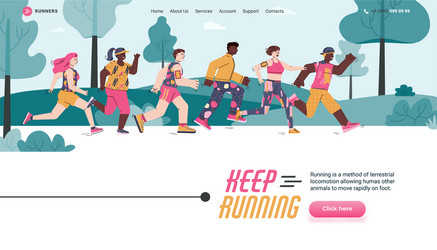 People running marathon runner with text Vector Image