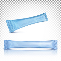 Long blue mini stick sachet packaging bag Vector Image