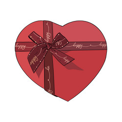 Nice Red Heart Box Royalty Free Vector Image Vectorstock