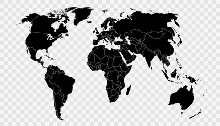 Vector World Map Transparent Background