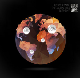 World globe triangular map of the earth Royalty Free Vector