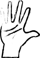 Cartoon hand showing the five fingers Royalty Free Vector