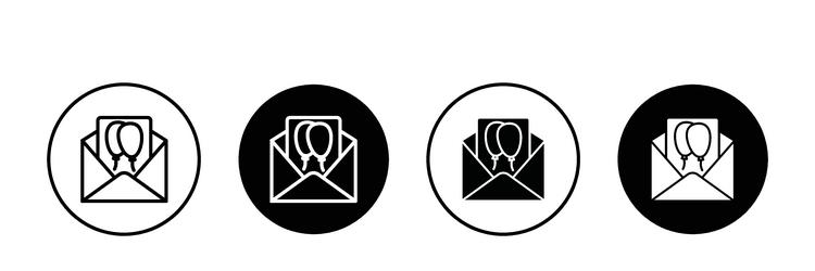 Invitation letter for event icon set heartfelt Vector Image