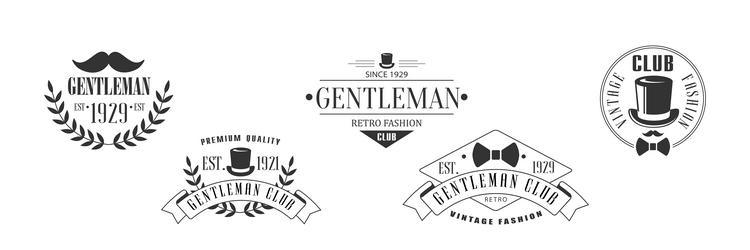 Gentleman club label design with umbrella Vector Image