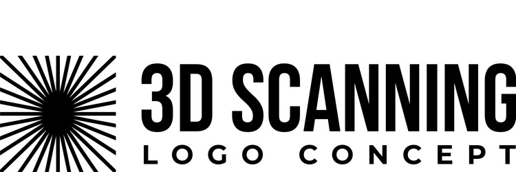 3d laser scanning logo design - technology scan Vector Image
