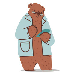 Bear doctor character Royalty Free Vector Image